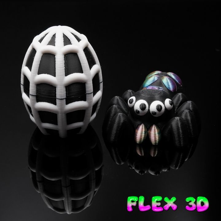 3D Printable Flex 3D Spooder Chunky and Web Egg by Flex 3D